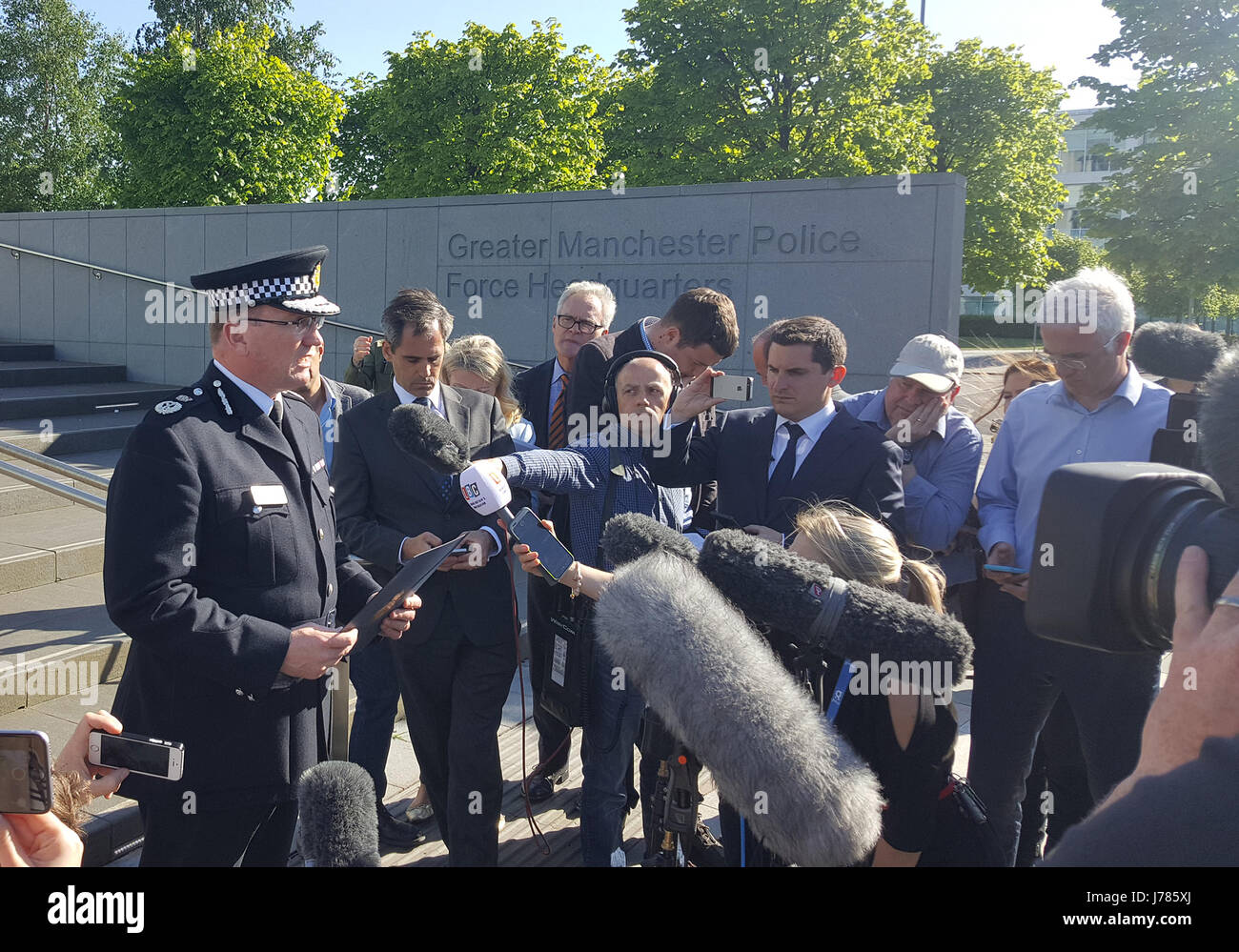 Greater Manchester Chief Constable Ian Hopkins delivers a statement ...