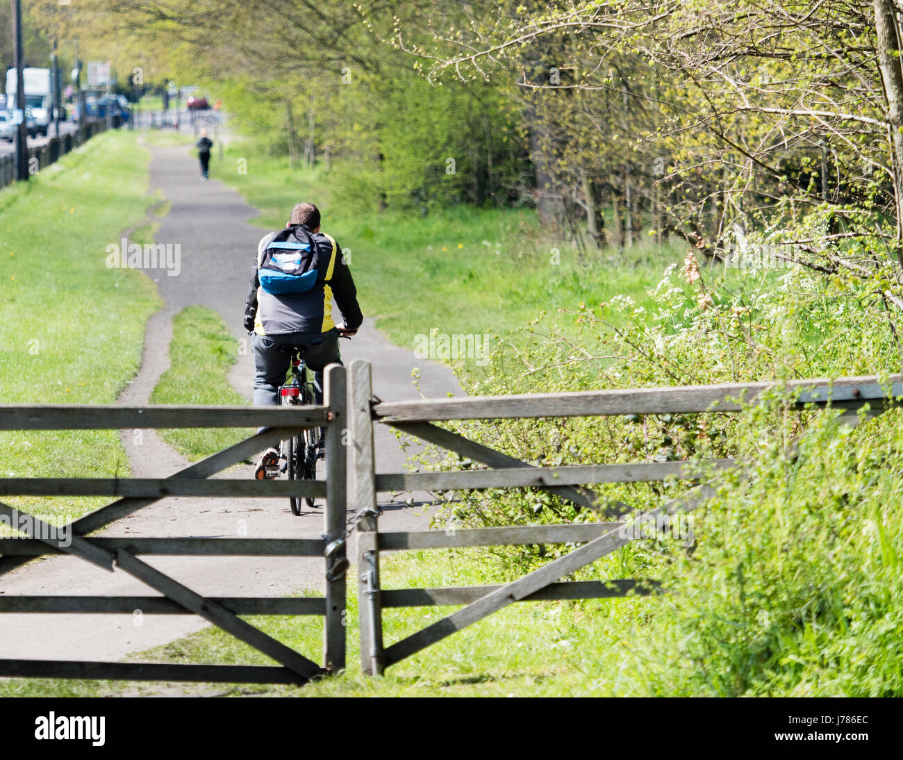 A commuter cycling home from work in London Stock Photo - Alamy