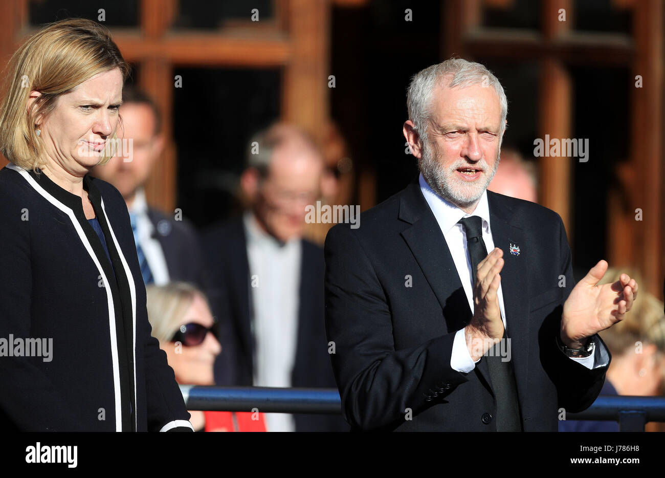 Home Secretary Amber Rudd and Labour leader Jeremy Corbyn during a ...
