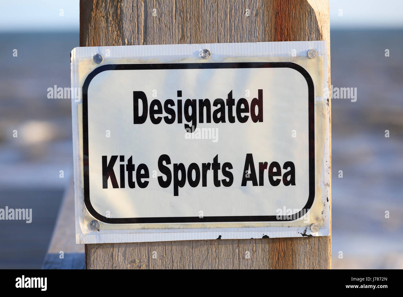 Designated kite sports area sign Stock Photo - Alamy
