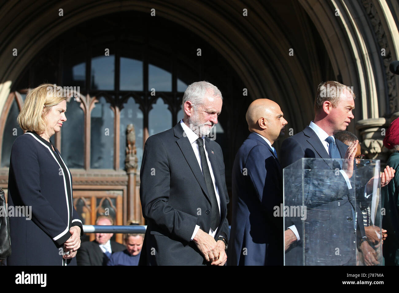 (left to right) Home Secretary Amber Rudd, Labour leader Jeremy Corbyn ...