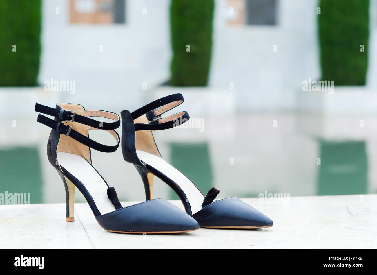 Close up female shoes. Outdoor fashion shoes Stock Photo - Alamy