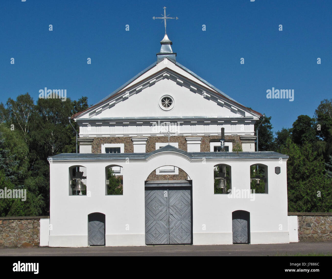 Facade of a small church Stock Photo - Alamy
