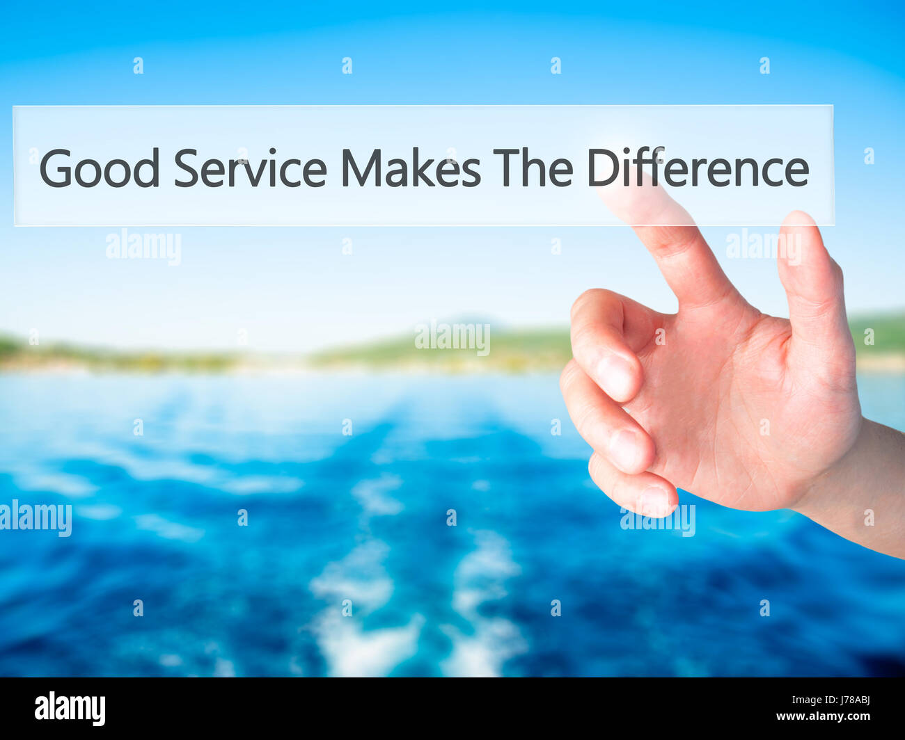 Good Service Makes The Difference - Hand pressing a button on blurred ...