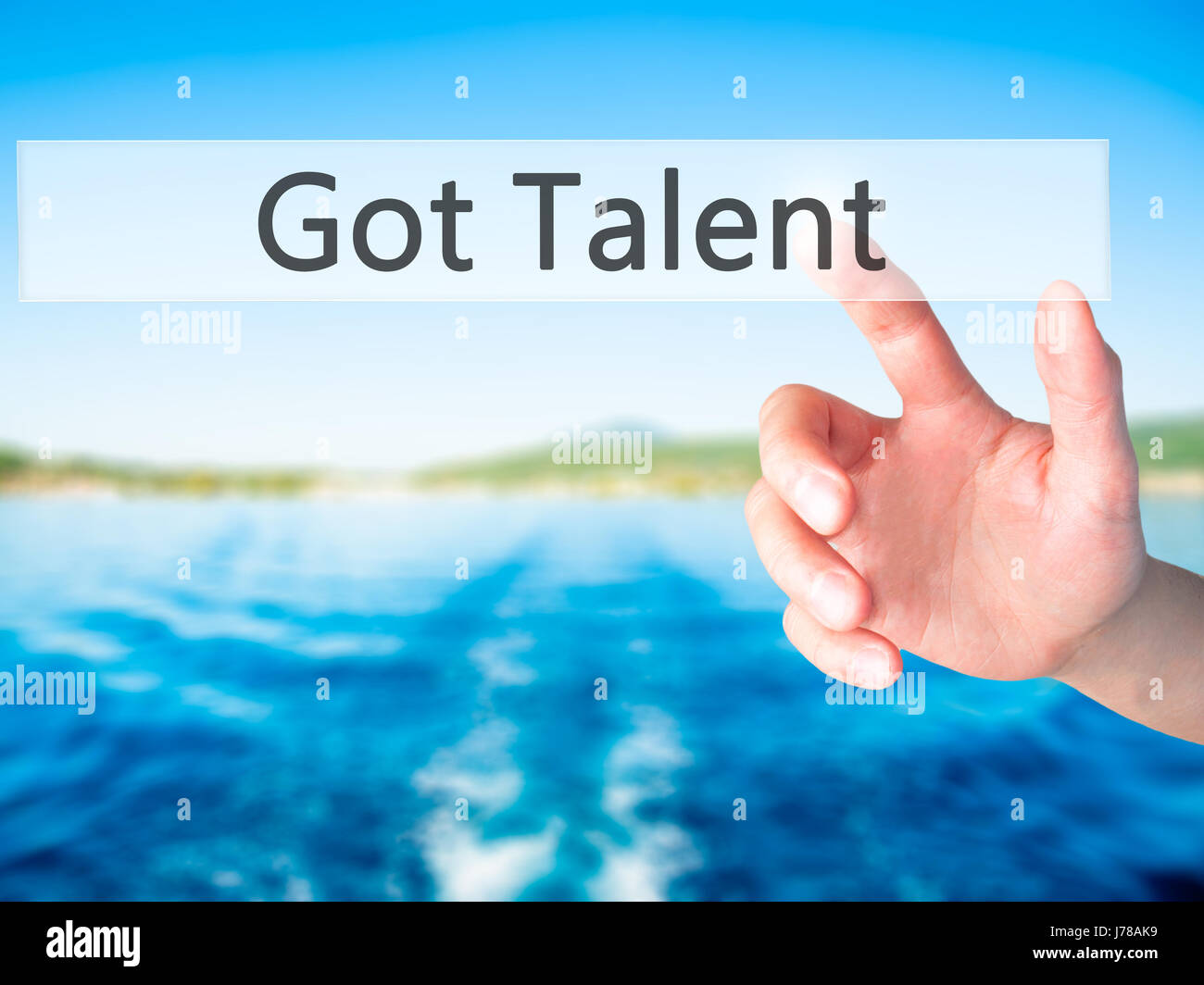 Got Talent - Hand pressing a button on blurred background concept ...
