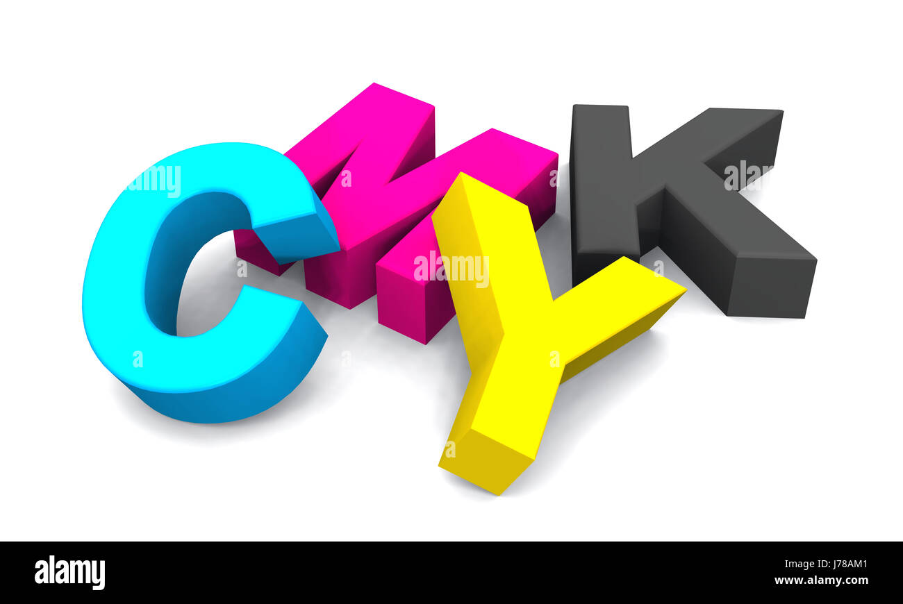 3d cmyk letters lying Stock Photo - Alamy