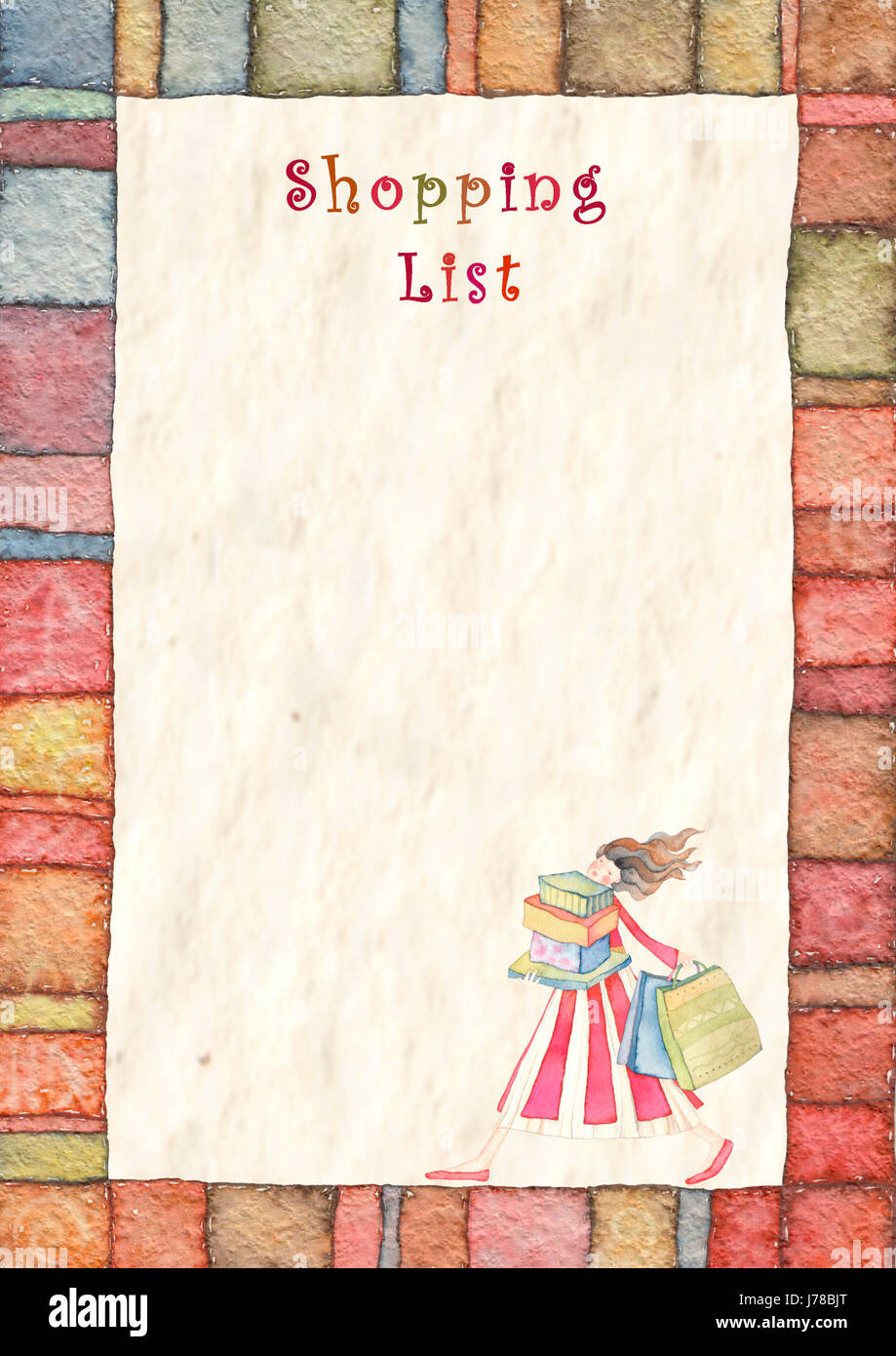illustration shopping list object single isolated model design project ...