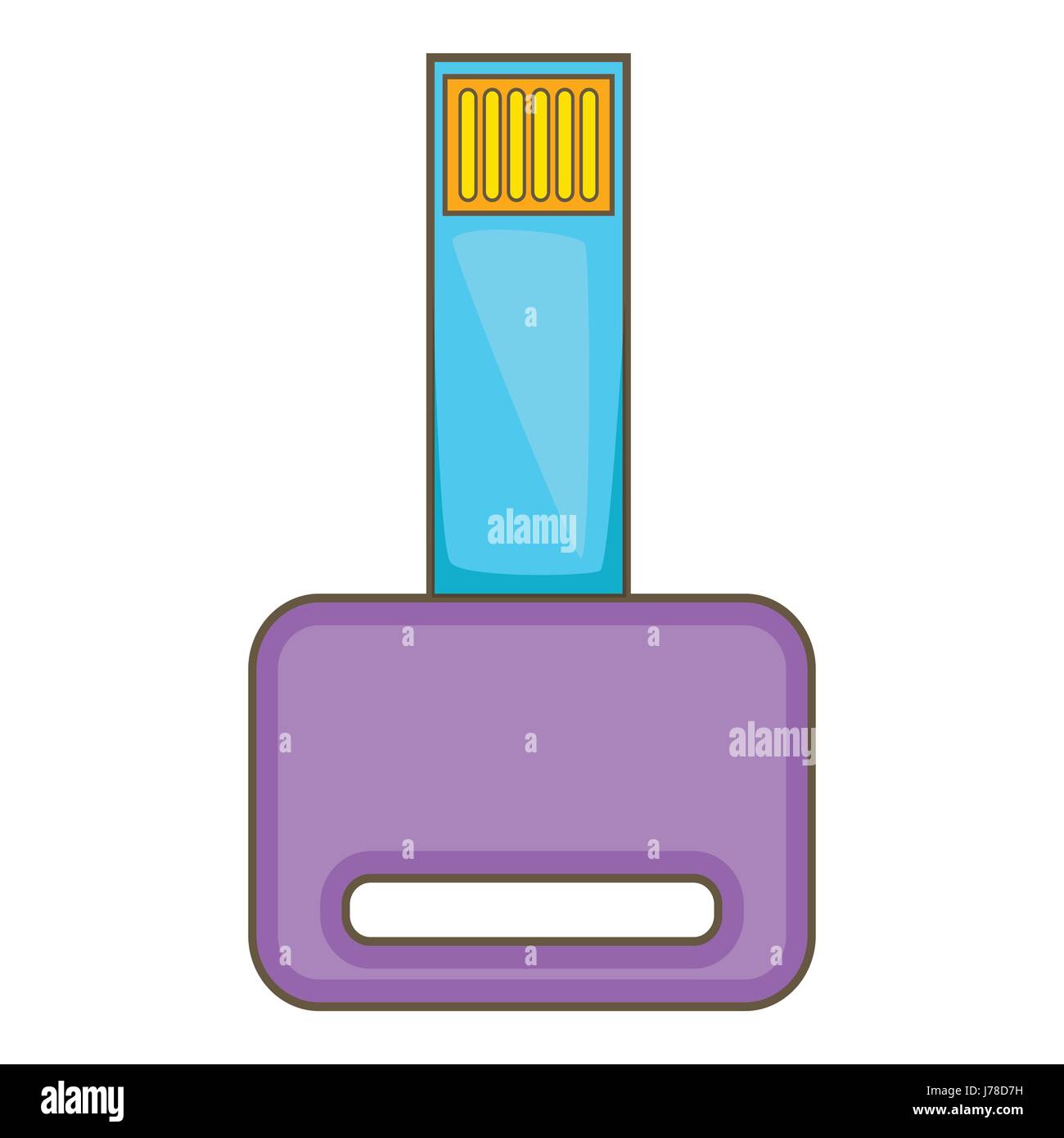 Data security key icon in cartoon style isolated on white background ...