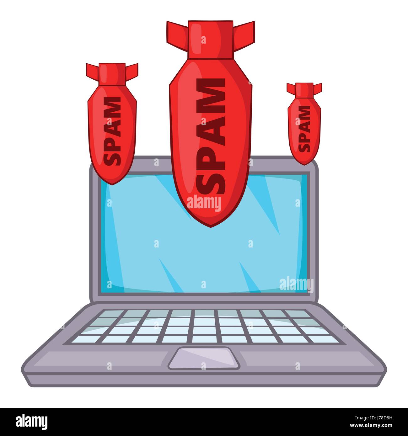 Spam bombs icon in cartoon style isolated on white background vector ...