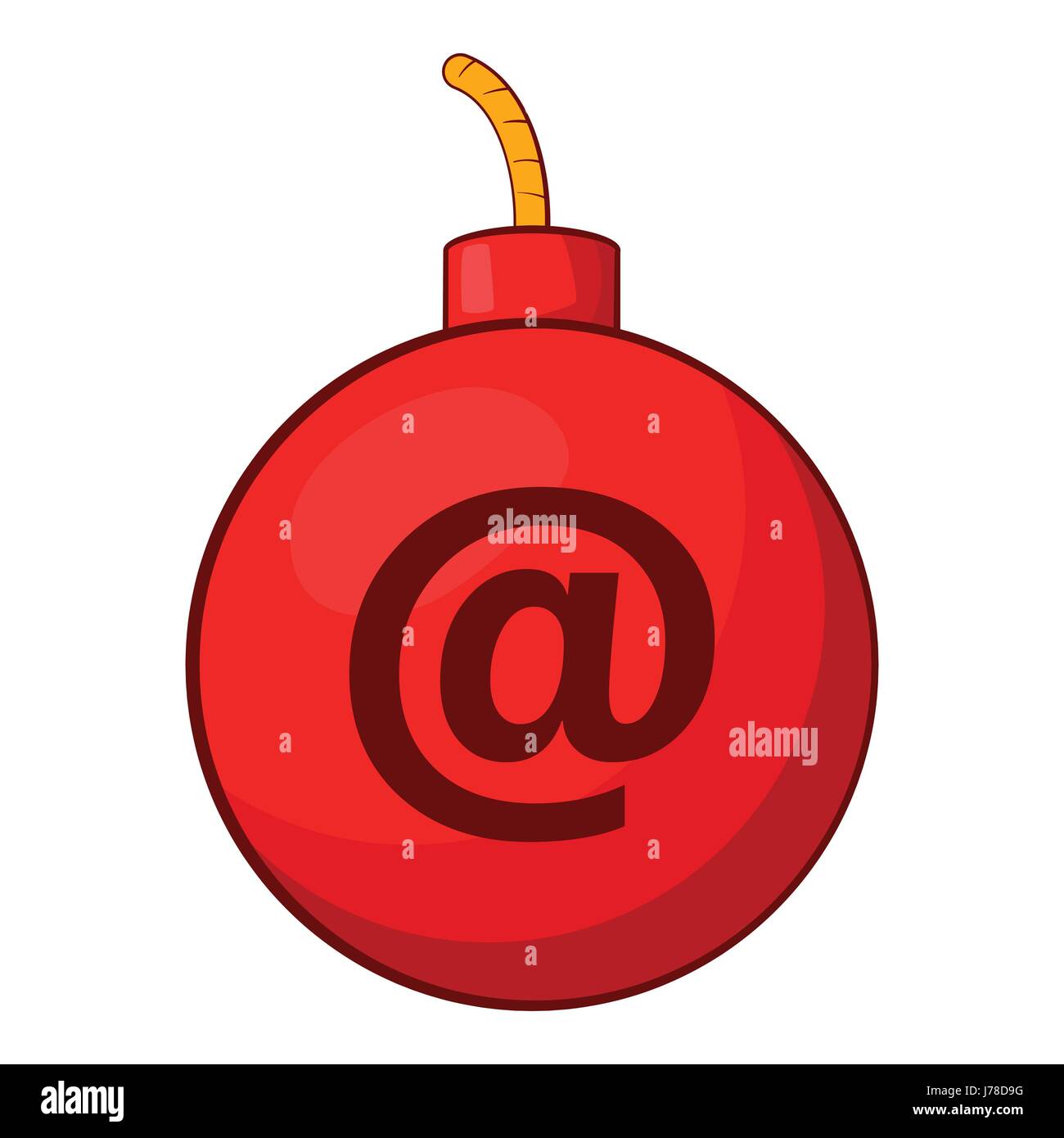 Mail bomb icon in cartoon style isolated on white background vector ...