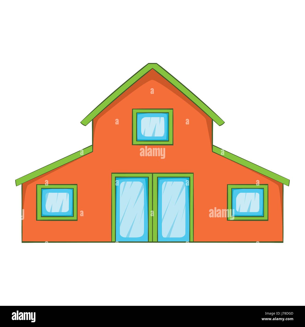Little house icon in cartoon style isolated on white background vector ...