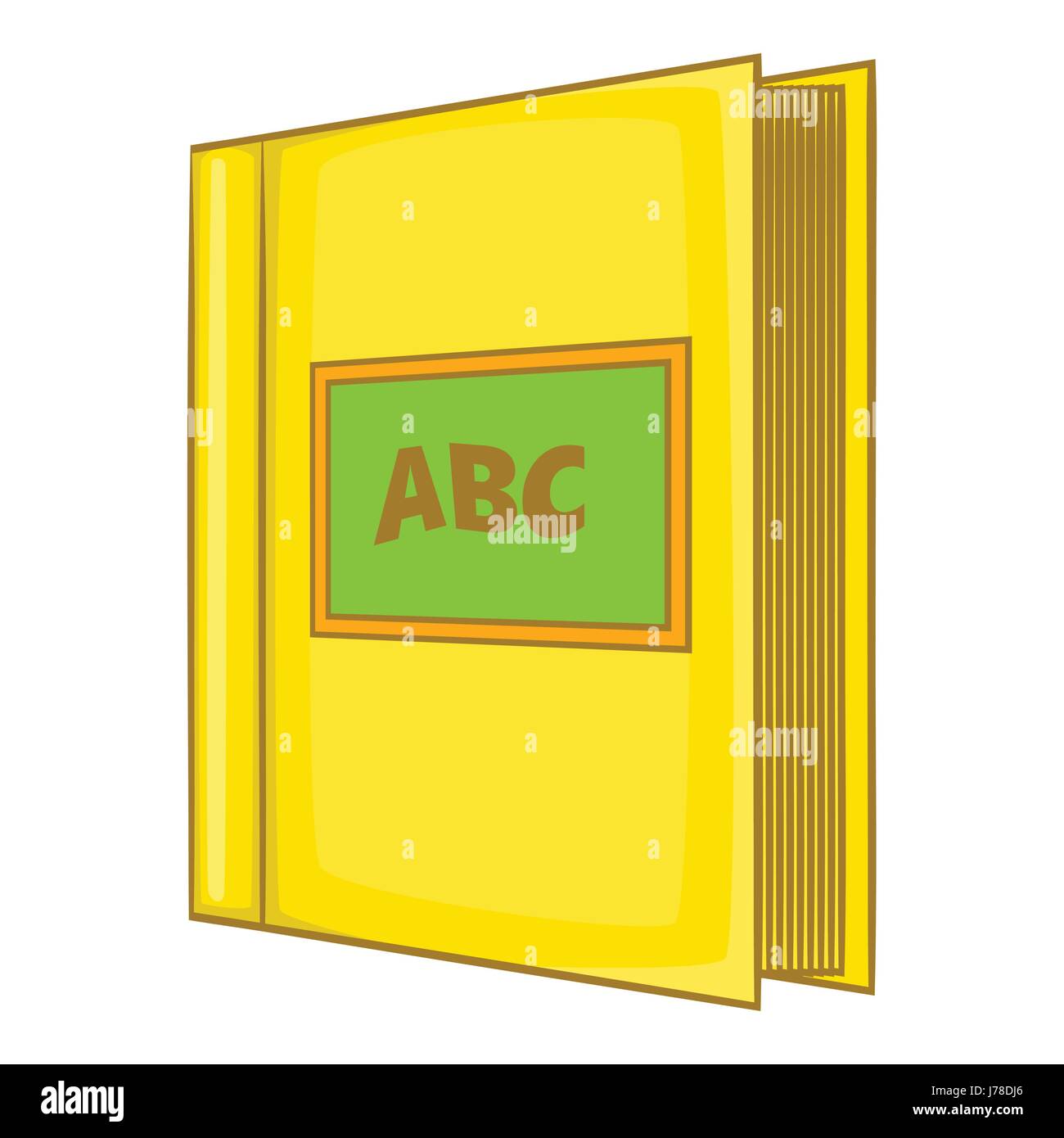 Abc book icon in cartoon style isolated on white background vector ...