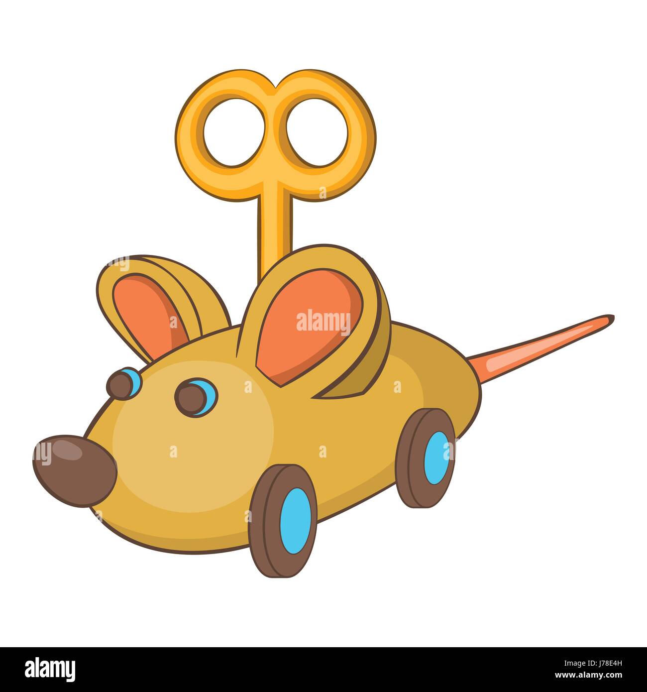 Clockwork mouse icon in cartoon style isolated on white background ...