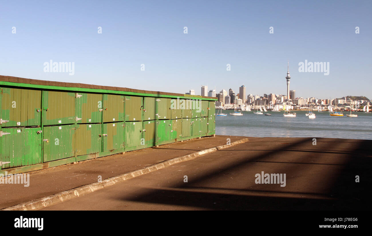 dinghy storage and skyline Stock Photo - Alamy