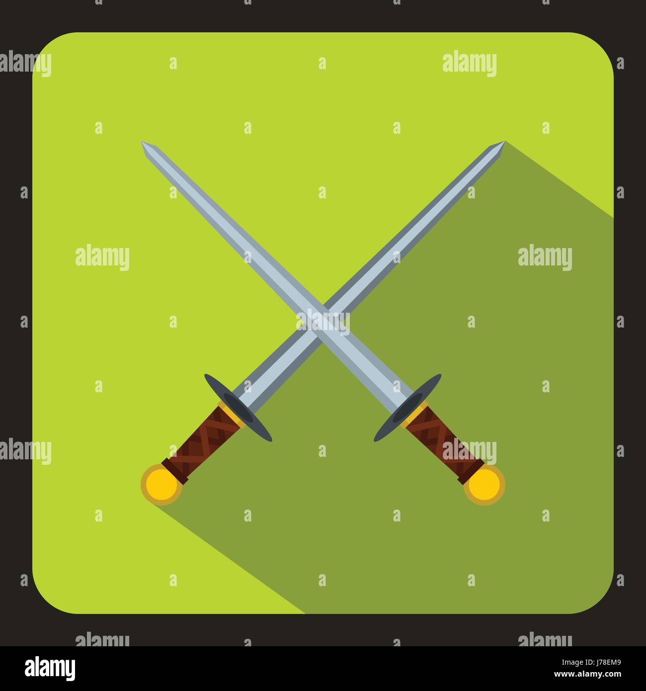 Crossed swords icon in flat style on a white background vector ...