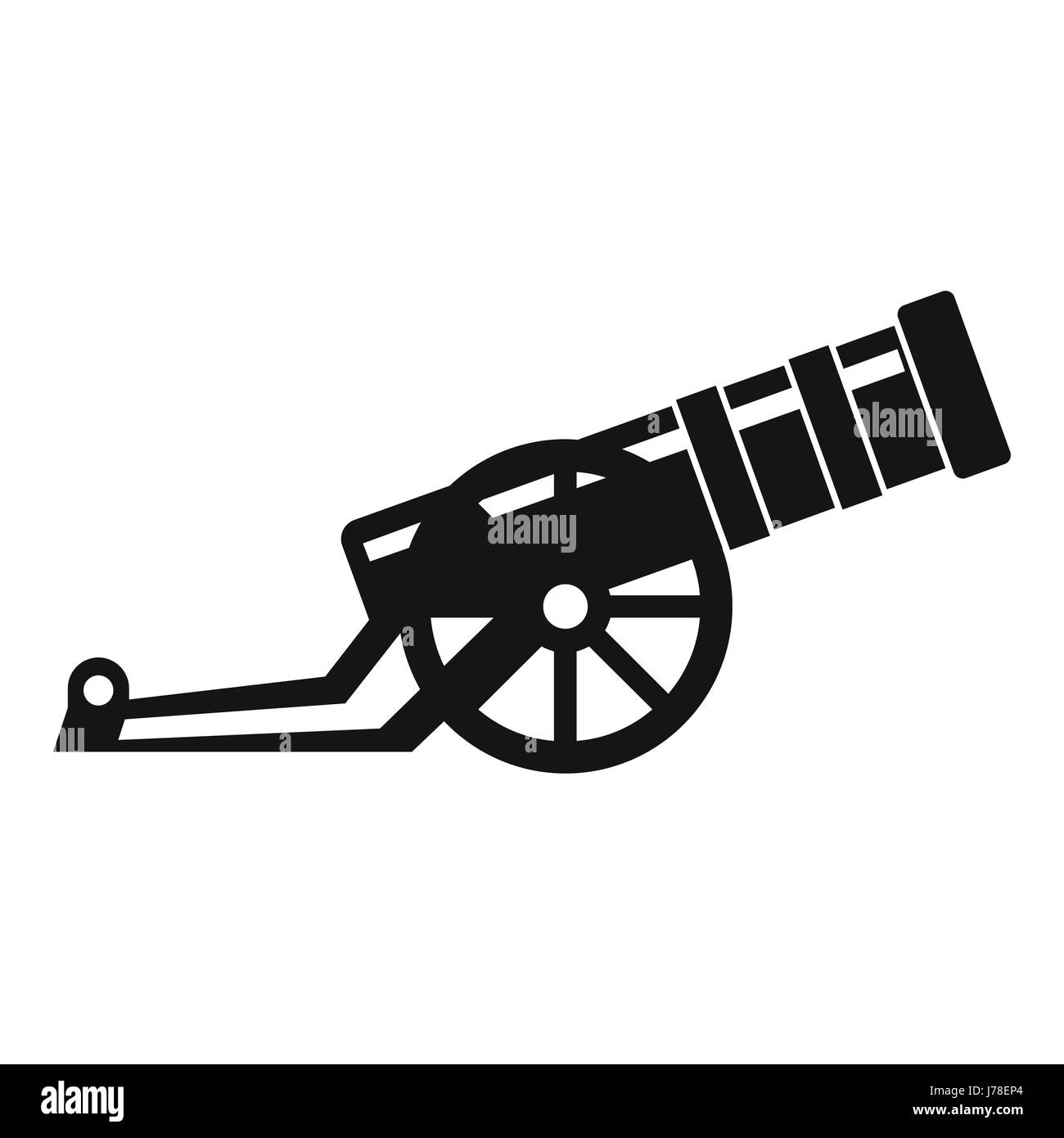 Cannon icon in simple style on a white background vector illustration ...