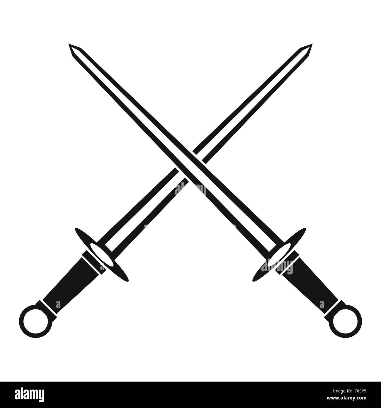 Swords icon in simple style on a white background vector illustration ...