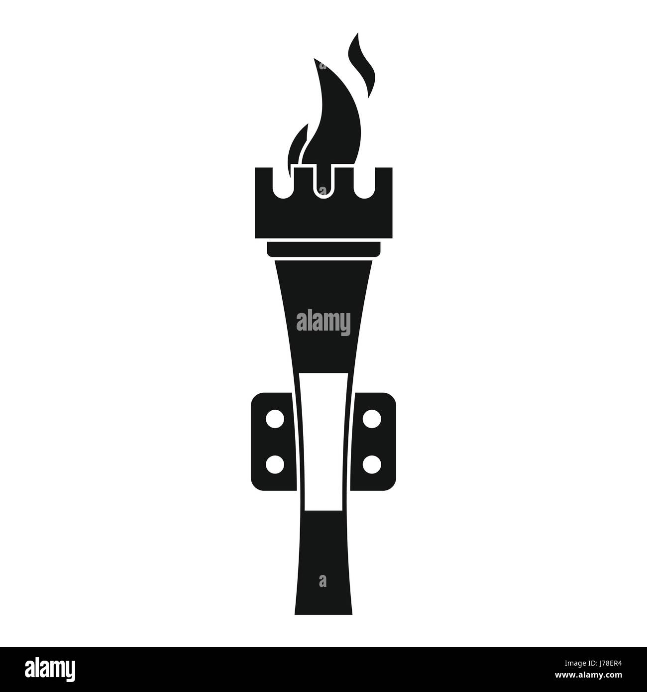 Torch icon in simple style on a white background vector illustration ...