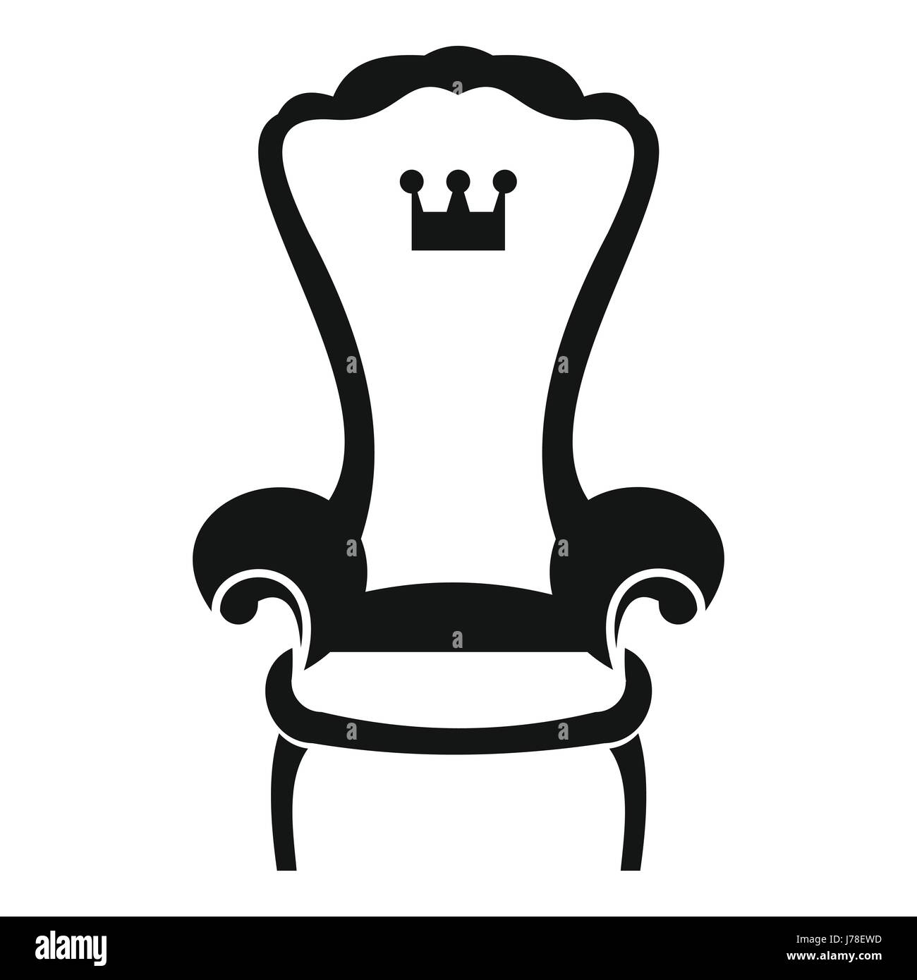 King throne chair icon in simple style on a white background vector ...