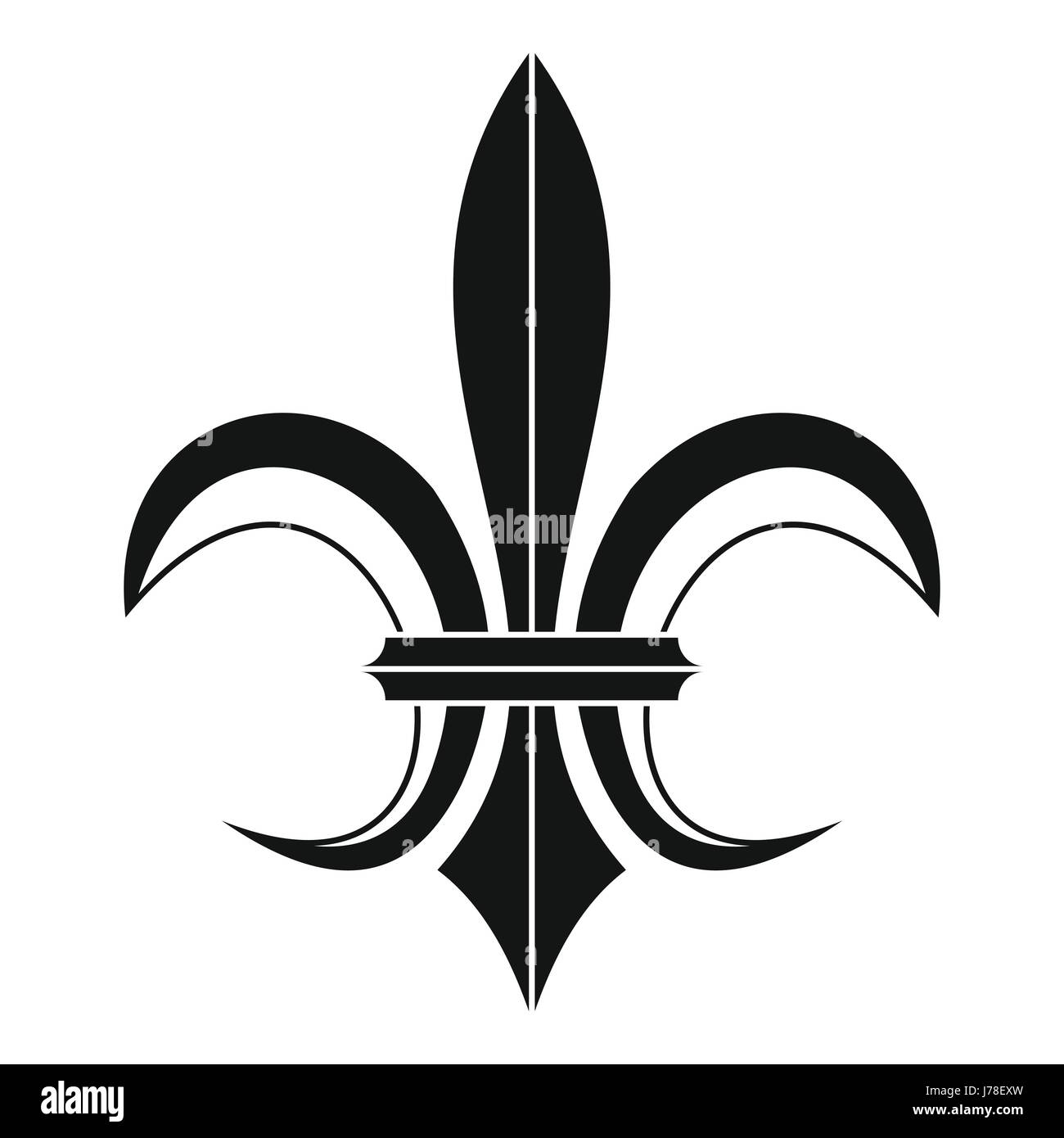 Lily heraldic emblem icon in simple style on a white background vector ...