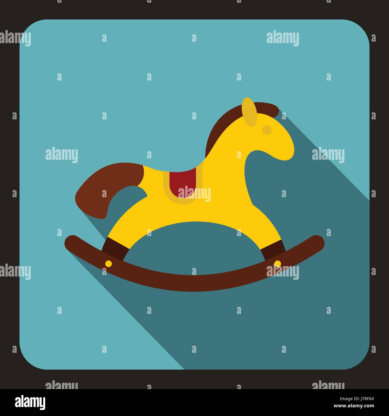 Rocking horse icon in flat style on a white background vector ...