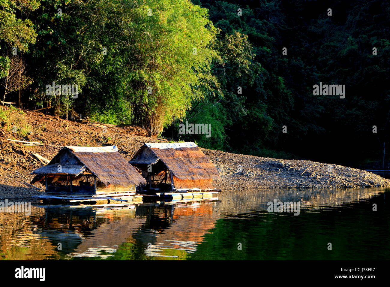 floating cottage in lake beautyful view and light Stock Photo - Alamy