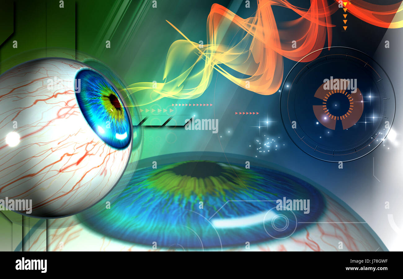 education medicinally medical graphics colour science green eye organ ...