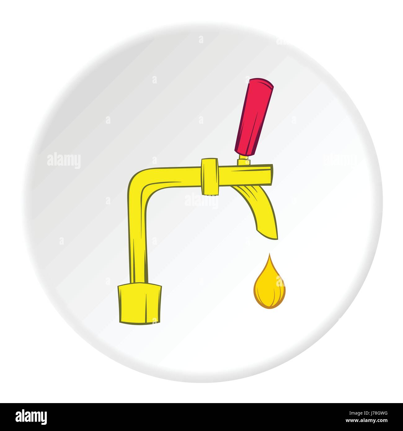 Tap away from a keg of beer icon in cartoon style on white circle ...
