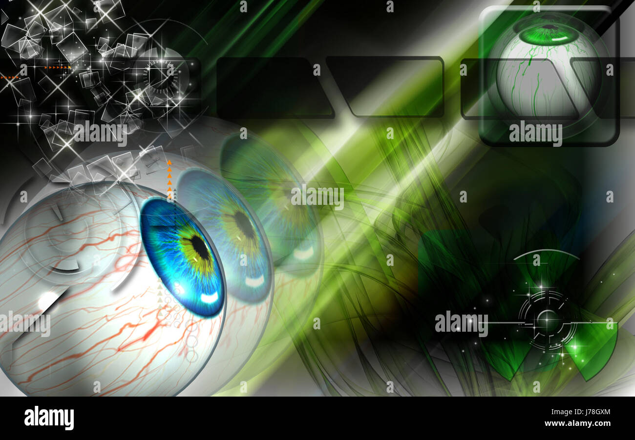education medicinally medical graphics colour science green eye organ ...