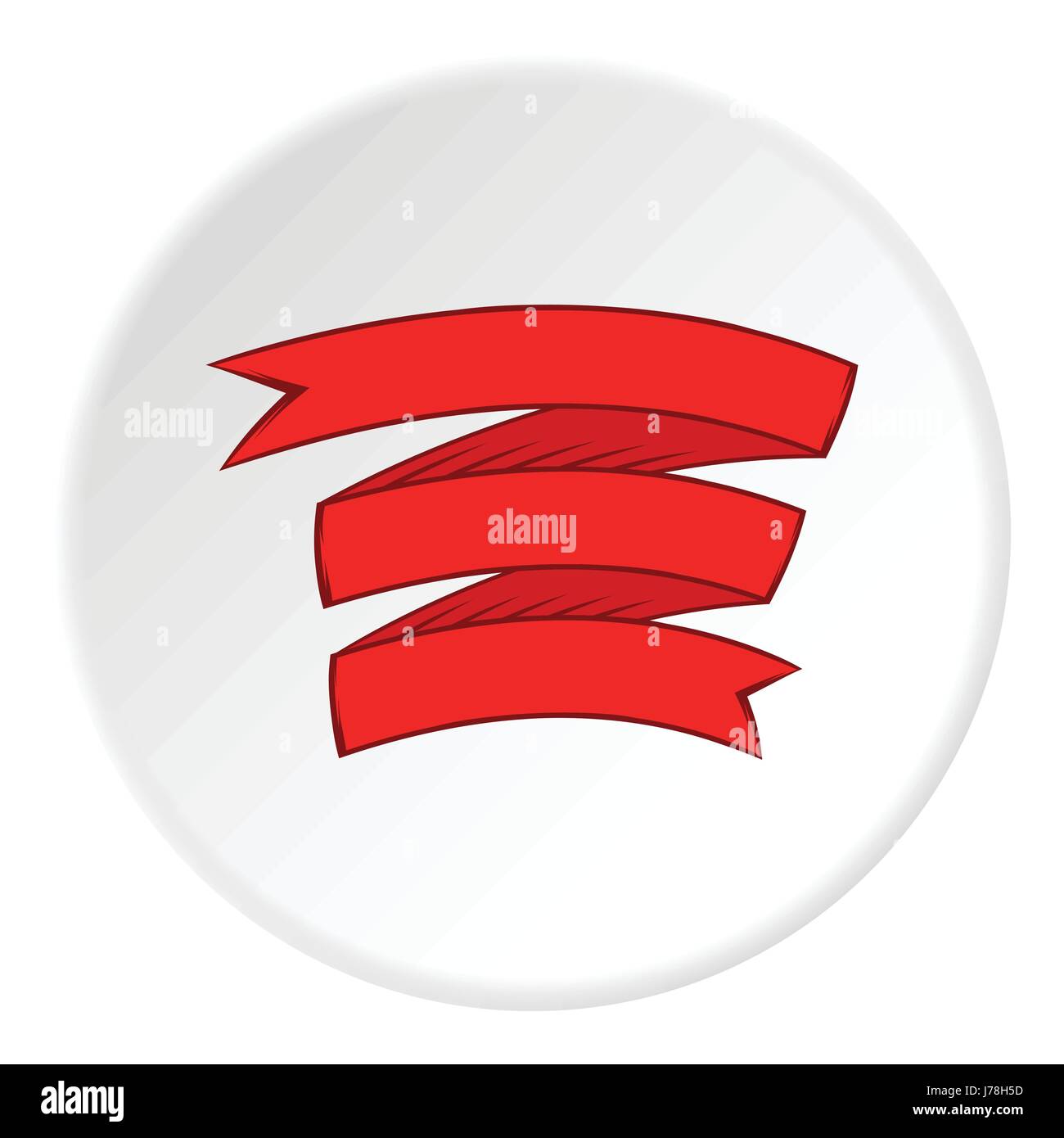 Decorative ribbon quality icon in cartoon style on white circle ...