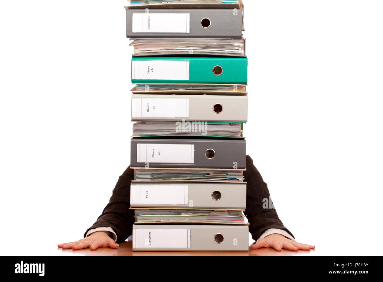 office file bureaucracy overwrought overwork stress woman office ...
