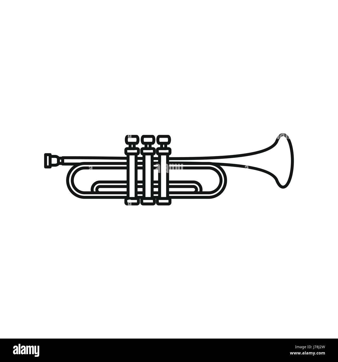 Music tube icon in outline style isolated on white background. Musical ...