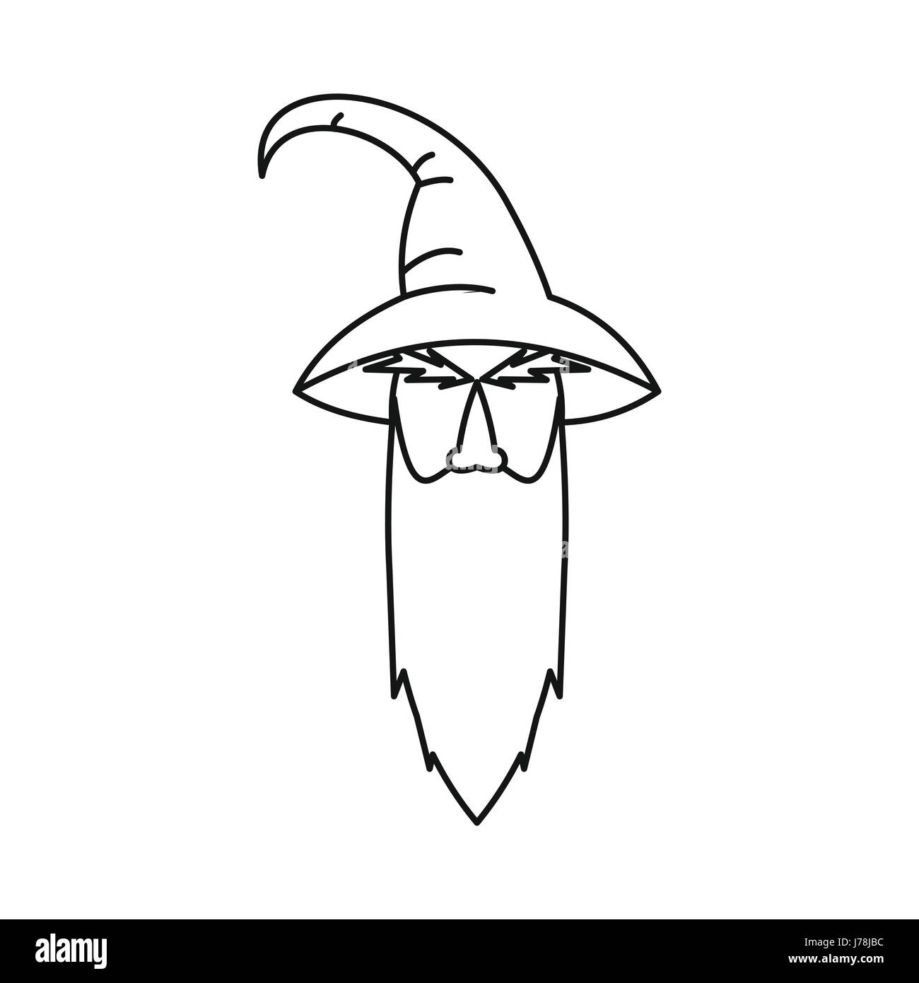 Wizard icon in outline style isolated on white background. Tricks ...