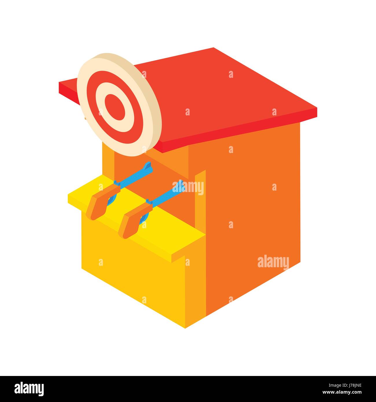 Shooting gallery icon in cartoon style isolated on white background ...