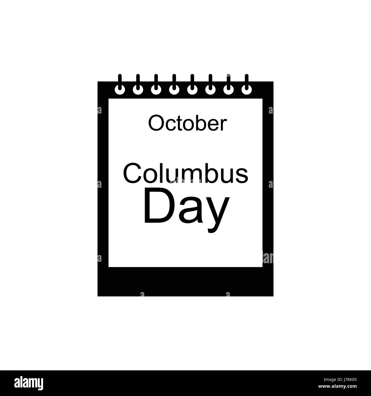 Calendar october of Columbus day icon in simple style isolated on white ...