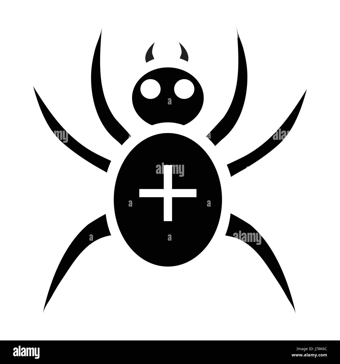 Black spider icon in simple style isolated on white background. Insect ...