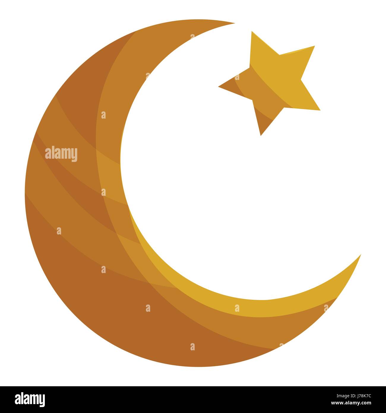 Turkey islamic symbol star and crescent icon in cartoon style isolated ...