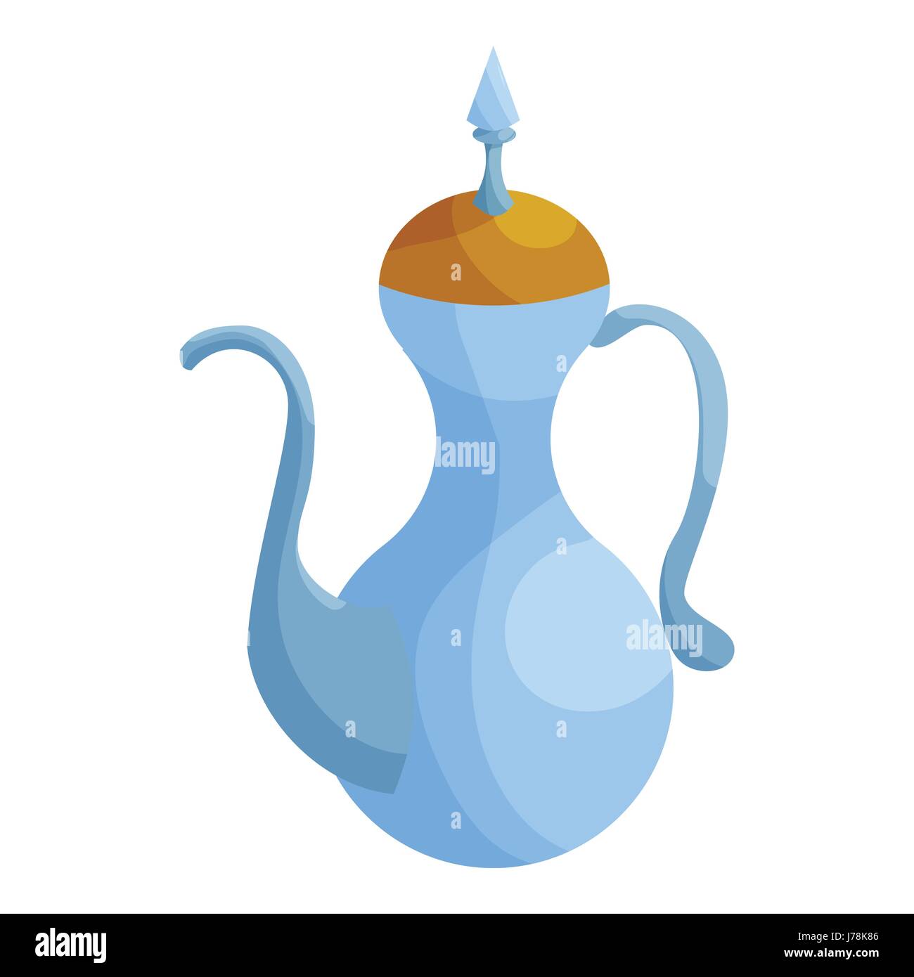 Traditional arabic coffee mug icon in cartoon style isolated on white ...