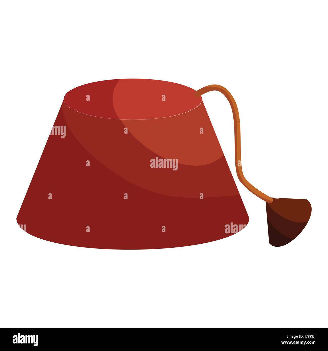 Turkish hat, fez icon in cartoon style isolated on white background ...