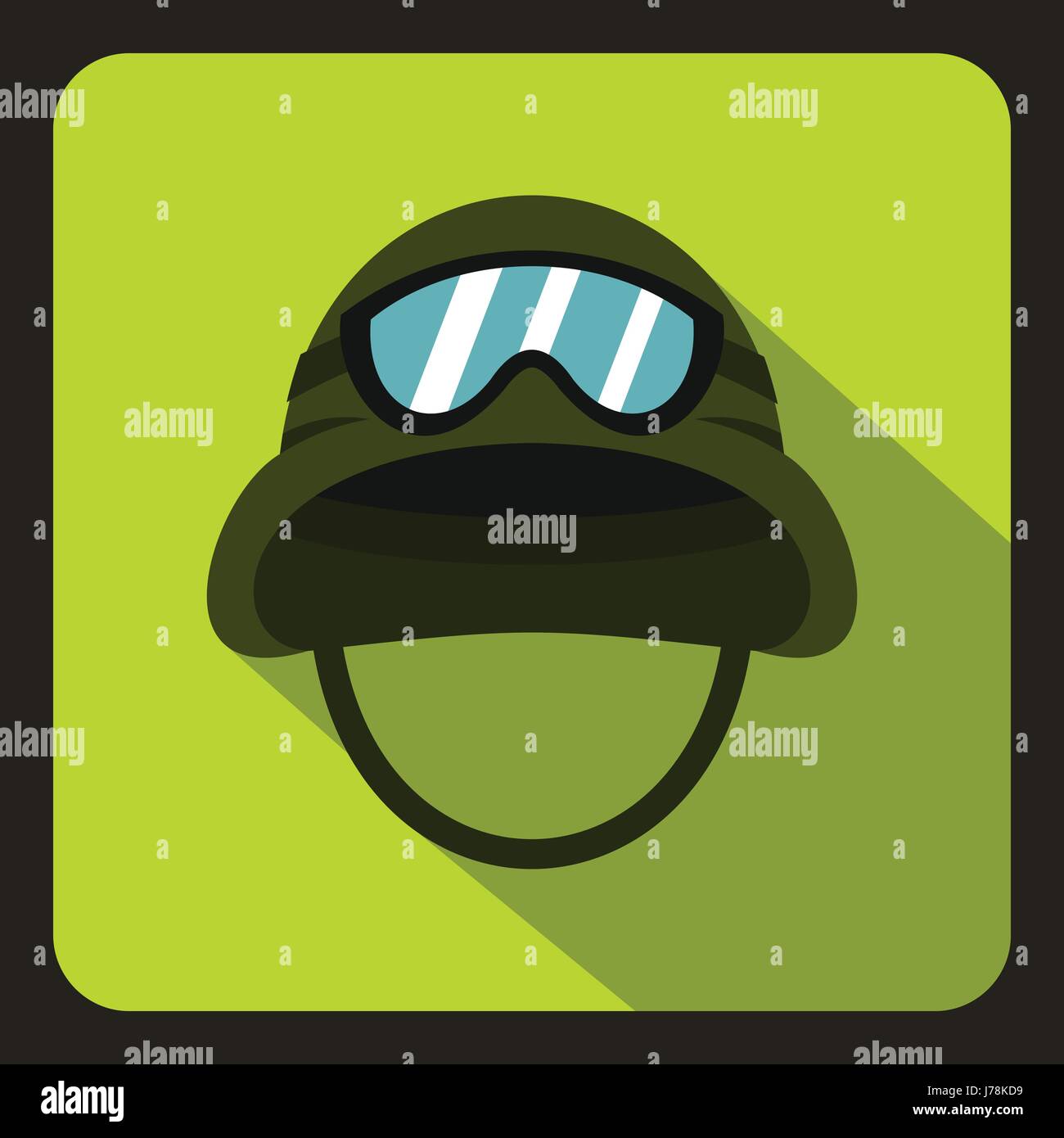 Military metal helmet icon in flat style with long shadow vector ...