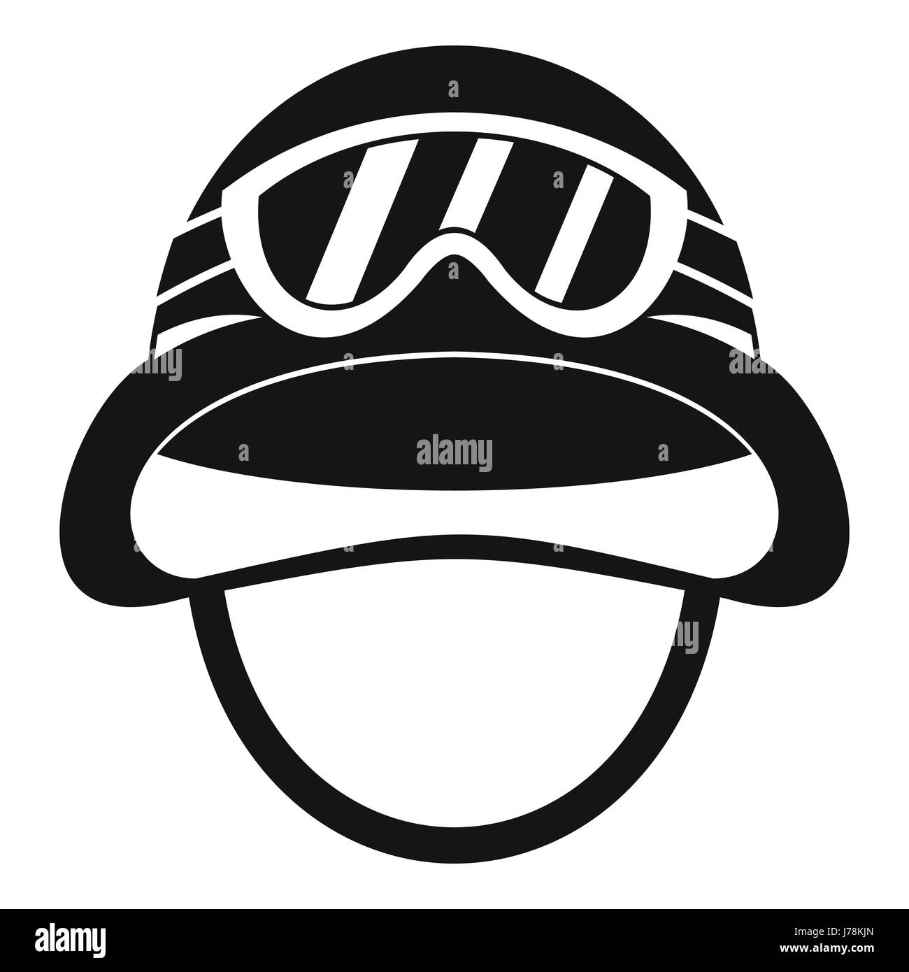 Military metal helmet icon in simple style isolated on white background ...