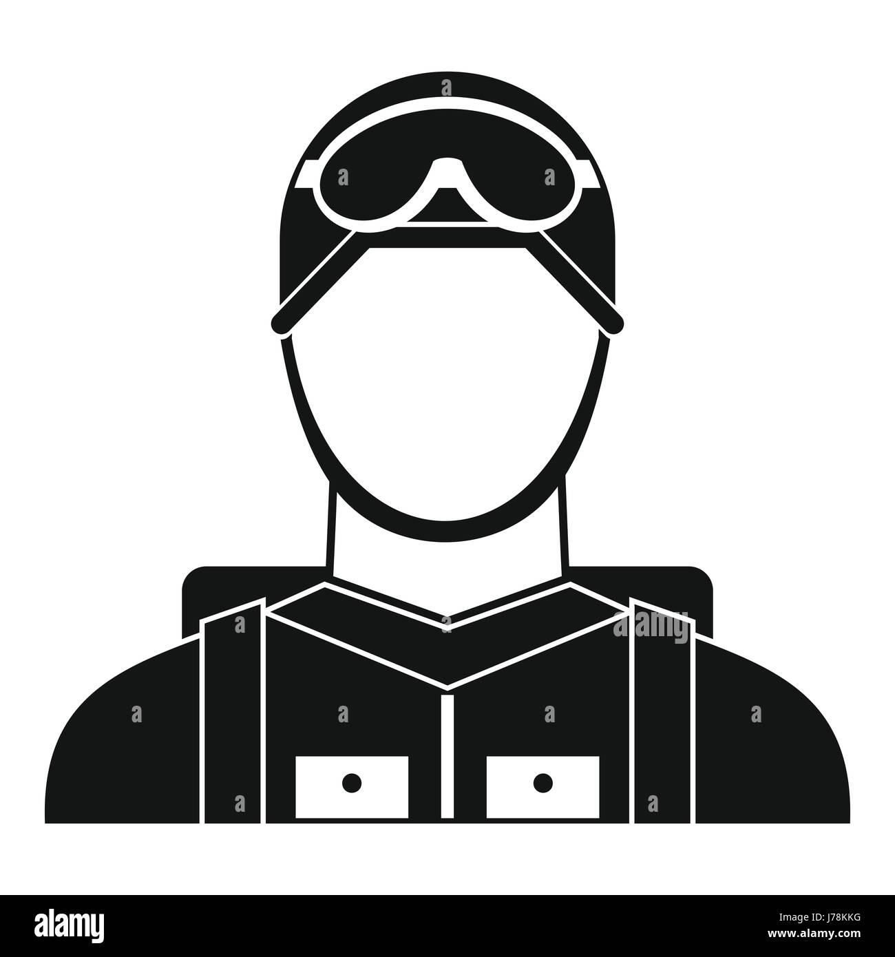 Military paratrooper icon in simple style isolated on white background ...