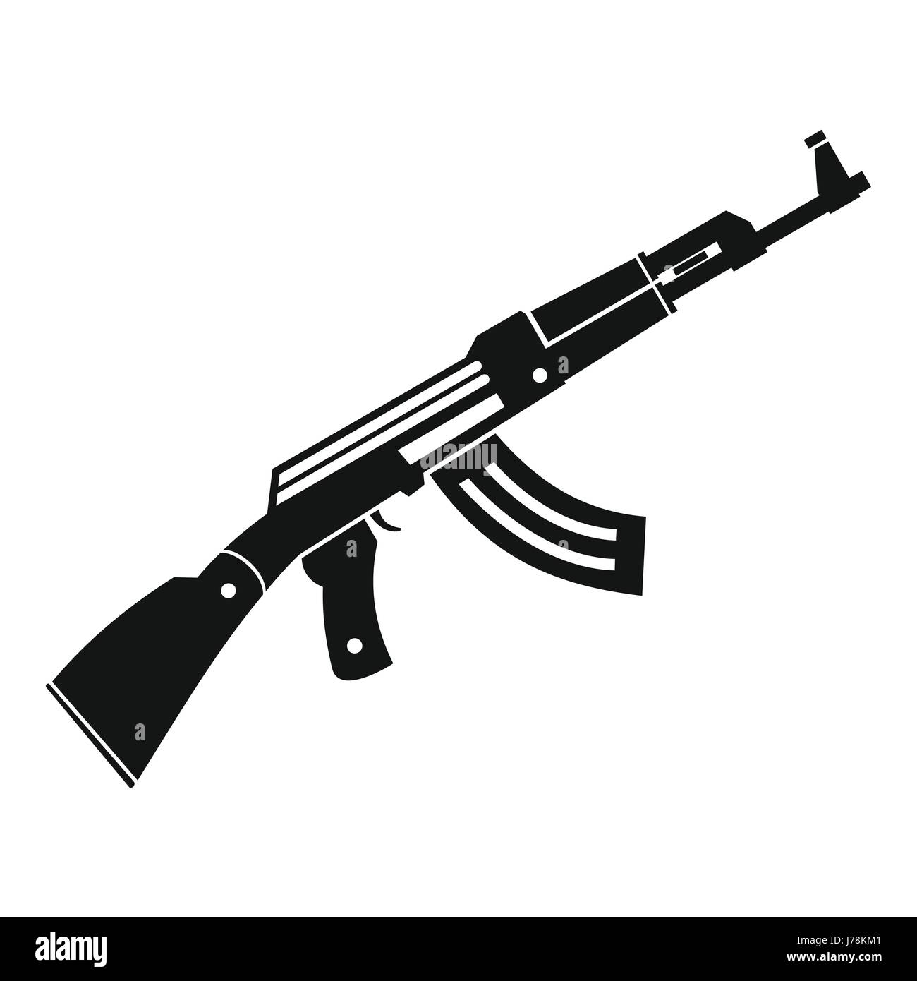 Submachine gun icon in simple style isolated on white background vector ...