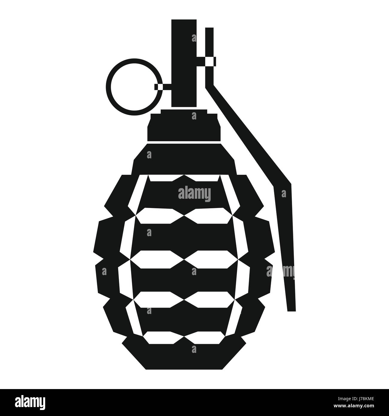 Hand grenade, bomb explosion icon in simple style isolated on white ...