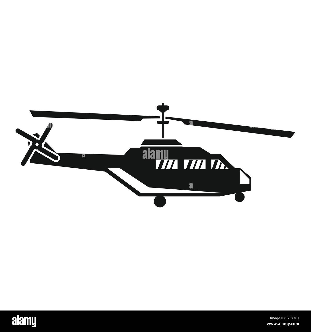 Military helicopter icon in simple style isolated on white background ...