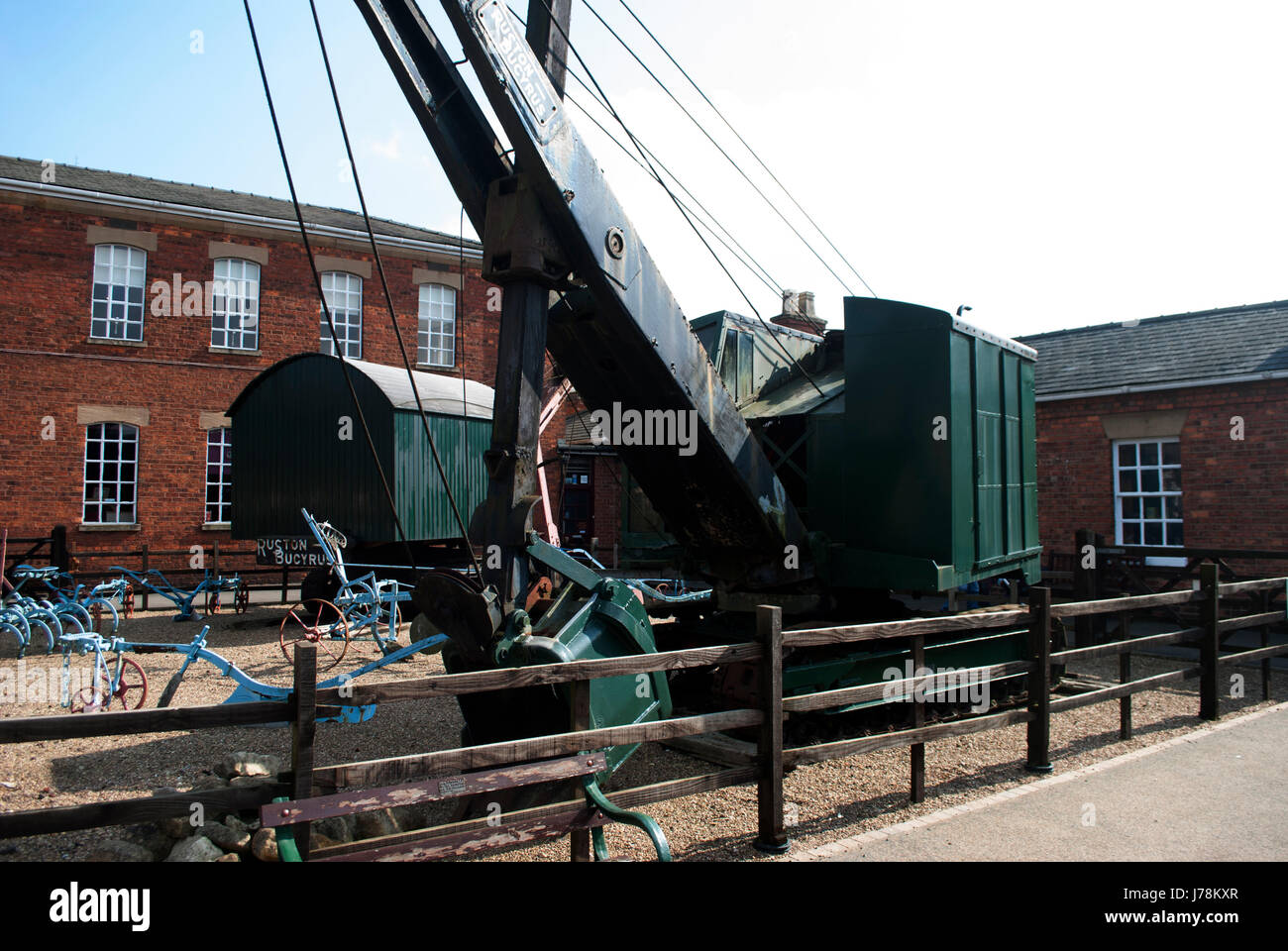 Excavator outside the Museum of Lincolnshire Life in Lincoln Stock ...
