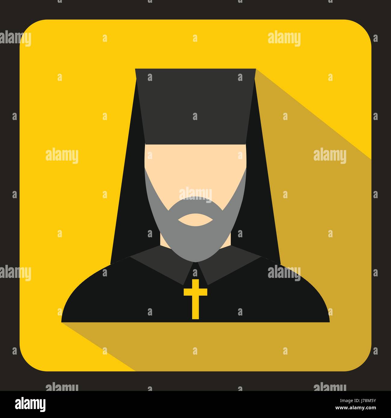 Orthodox priest icon in flat style on a white background vector ...