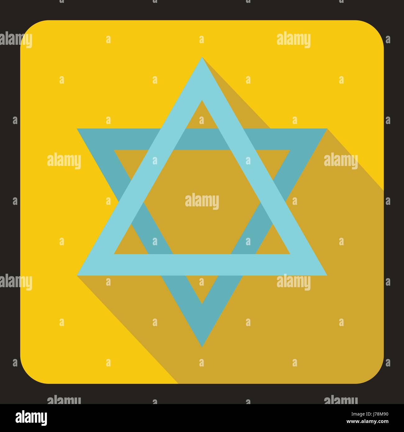 Star of David icon in flat style on a white background vector ...
