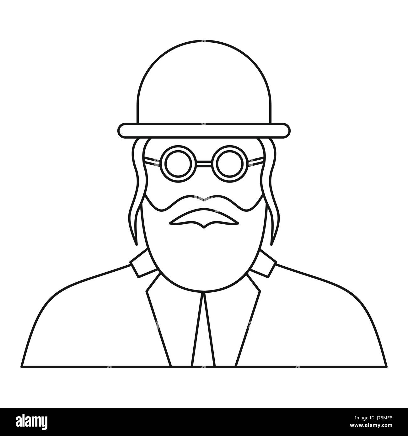 Orthodox jew icon in outline style on a white background vector ...