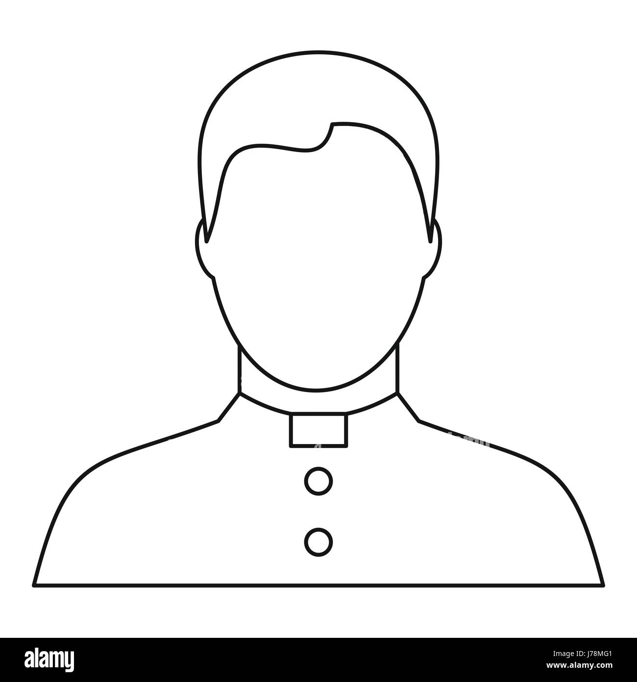 Catholic priest icon in outline style on a white background vector ...